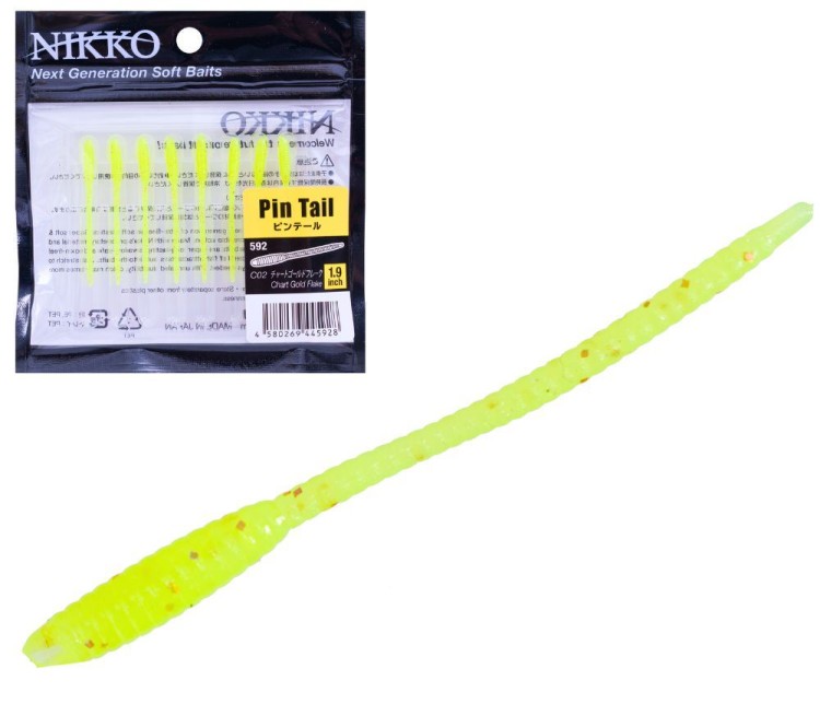 NIKKO 592 Pin Tail 1.9" #C02 Chart Gold Flake Lures buy at Fishingshop.kiwi