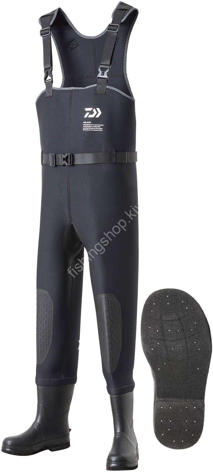 DAIWA CW-4500-T Tight Fit Chloroprene Waders Felt Spikes (Black) 3L ...