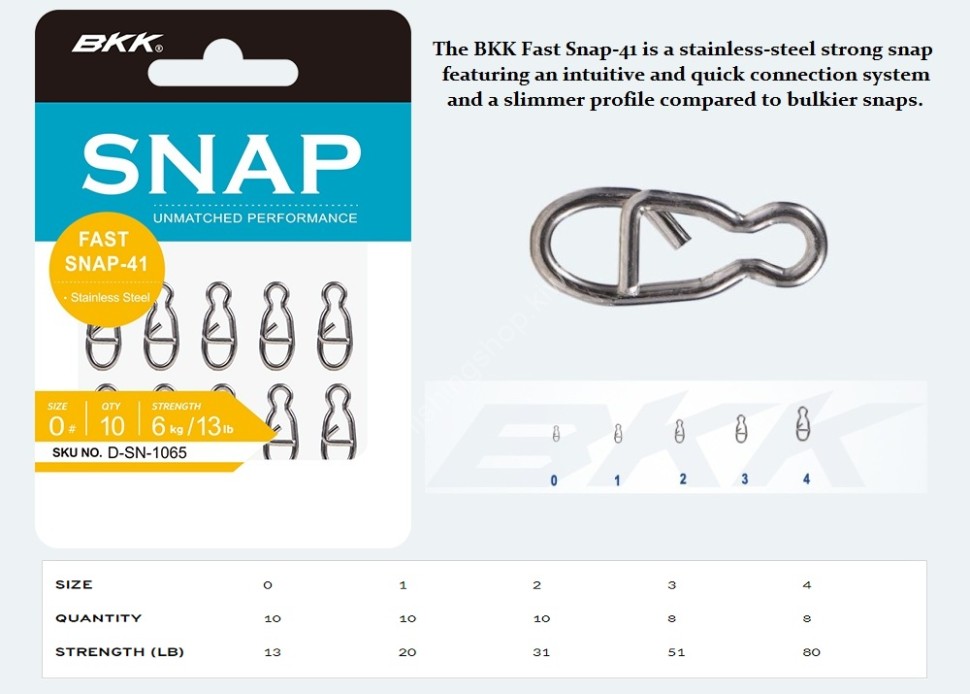 BKK Fast Snap-41 #0 (10pcs) Hooks, Sinkers, Other buy at Fishingshop.kiwi